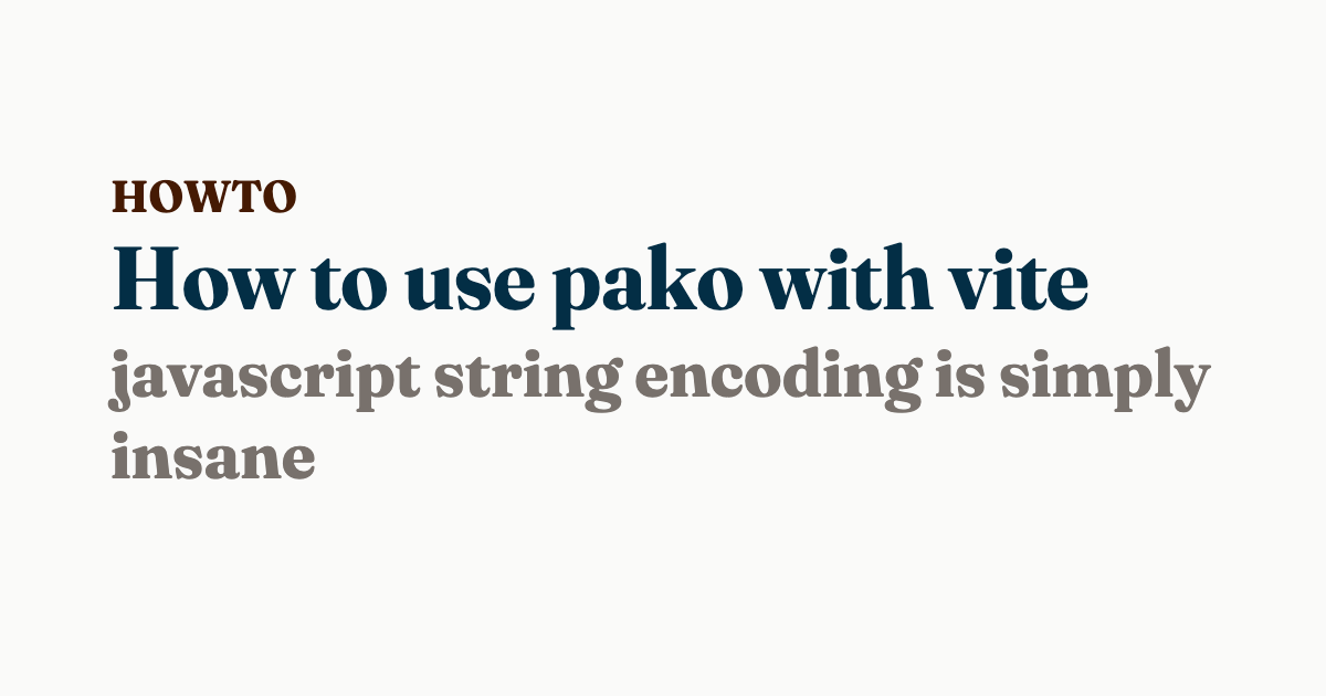 How to use pako with vite | Will Schenk