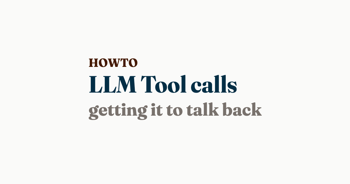 LLM Tool calls | Will Schenk