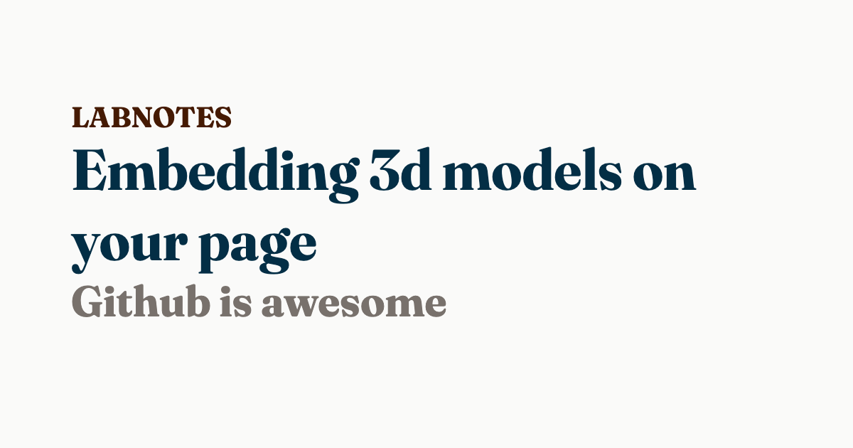 Embedding 3d models on your page | Will Schenk