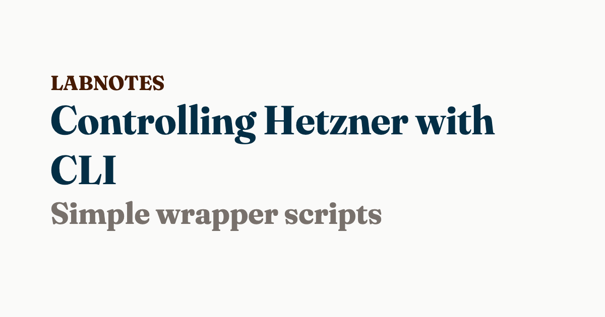 Controlling Hetzner with CLI | Will Schenk