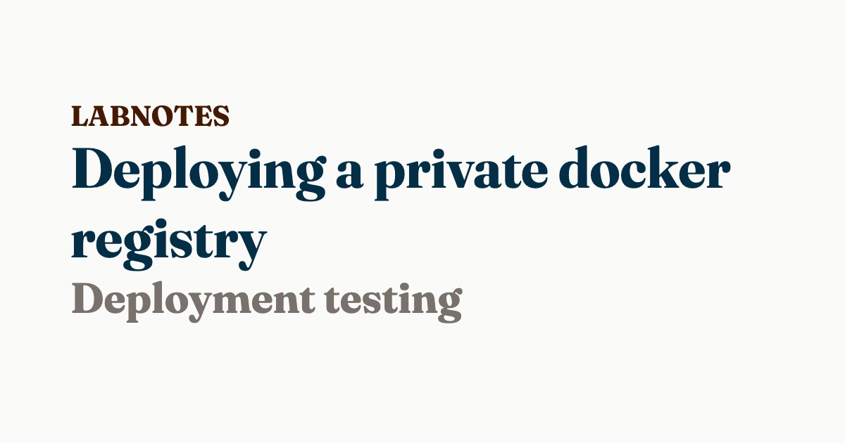 Deploying a private docker registry | Will Schenk Deploying a private docker registry | Will Schenk