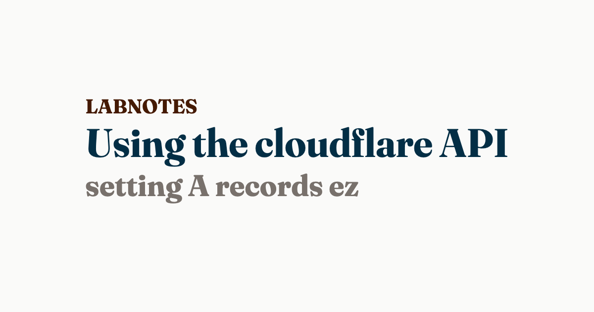 Using the cloudflare API | Will Schenk Using the cloudflare API | Will Schenk
