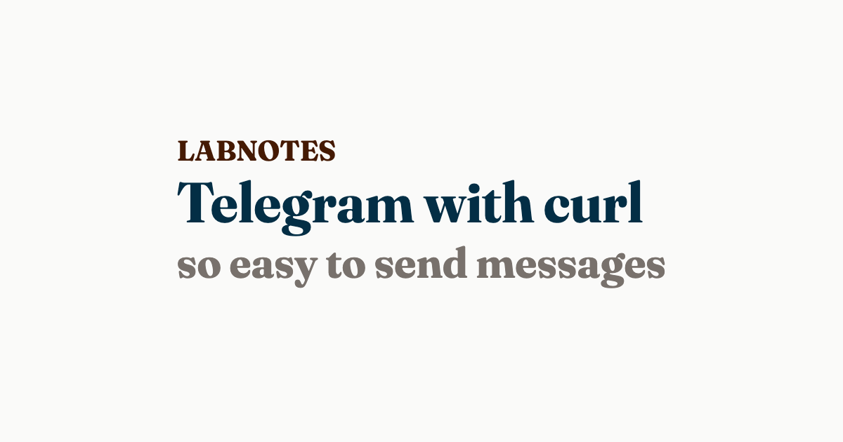 Telegram with curl | Will Schenk